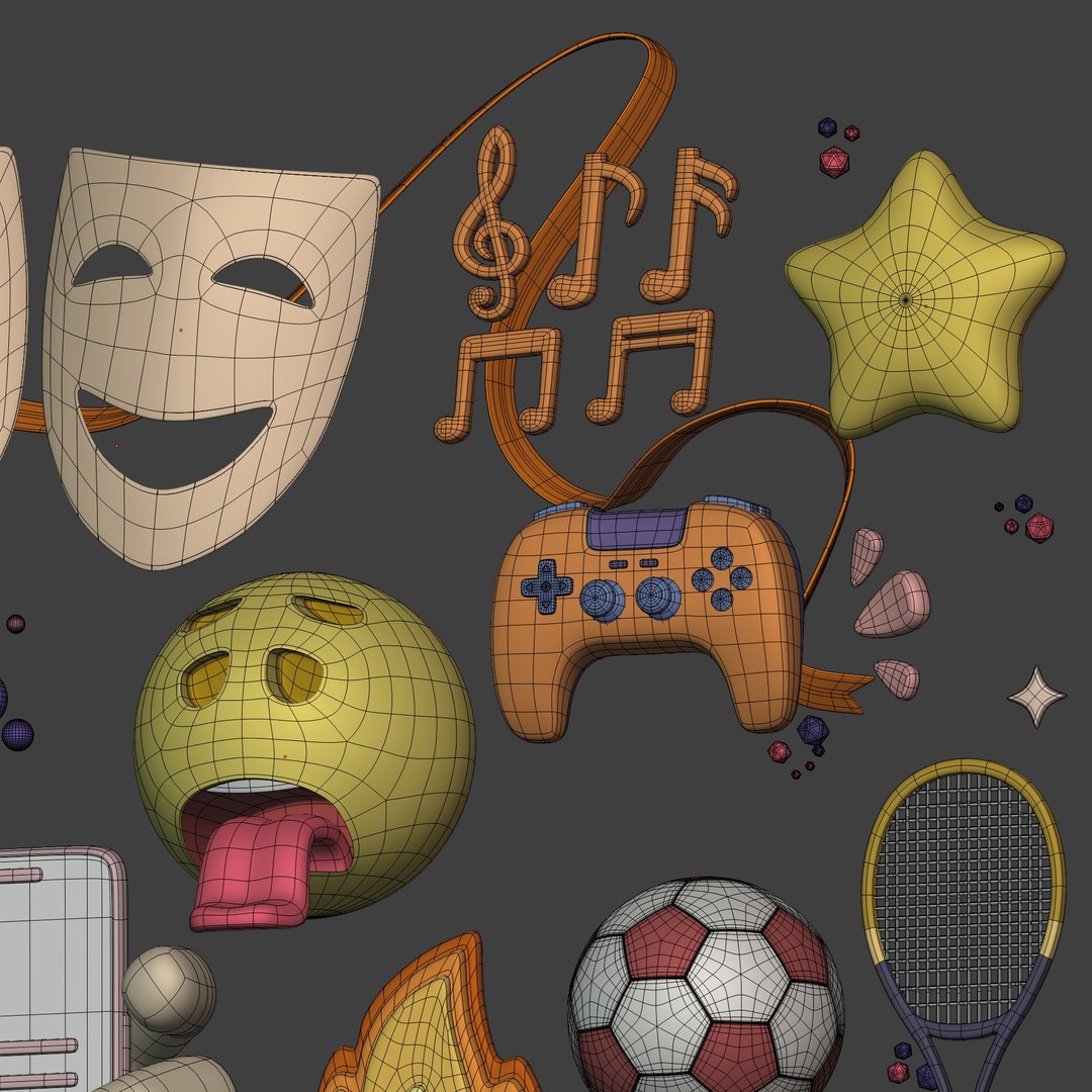 3D Model Cartoon Icons Pack - TurboSquid 1849836