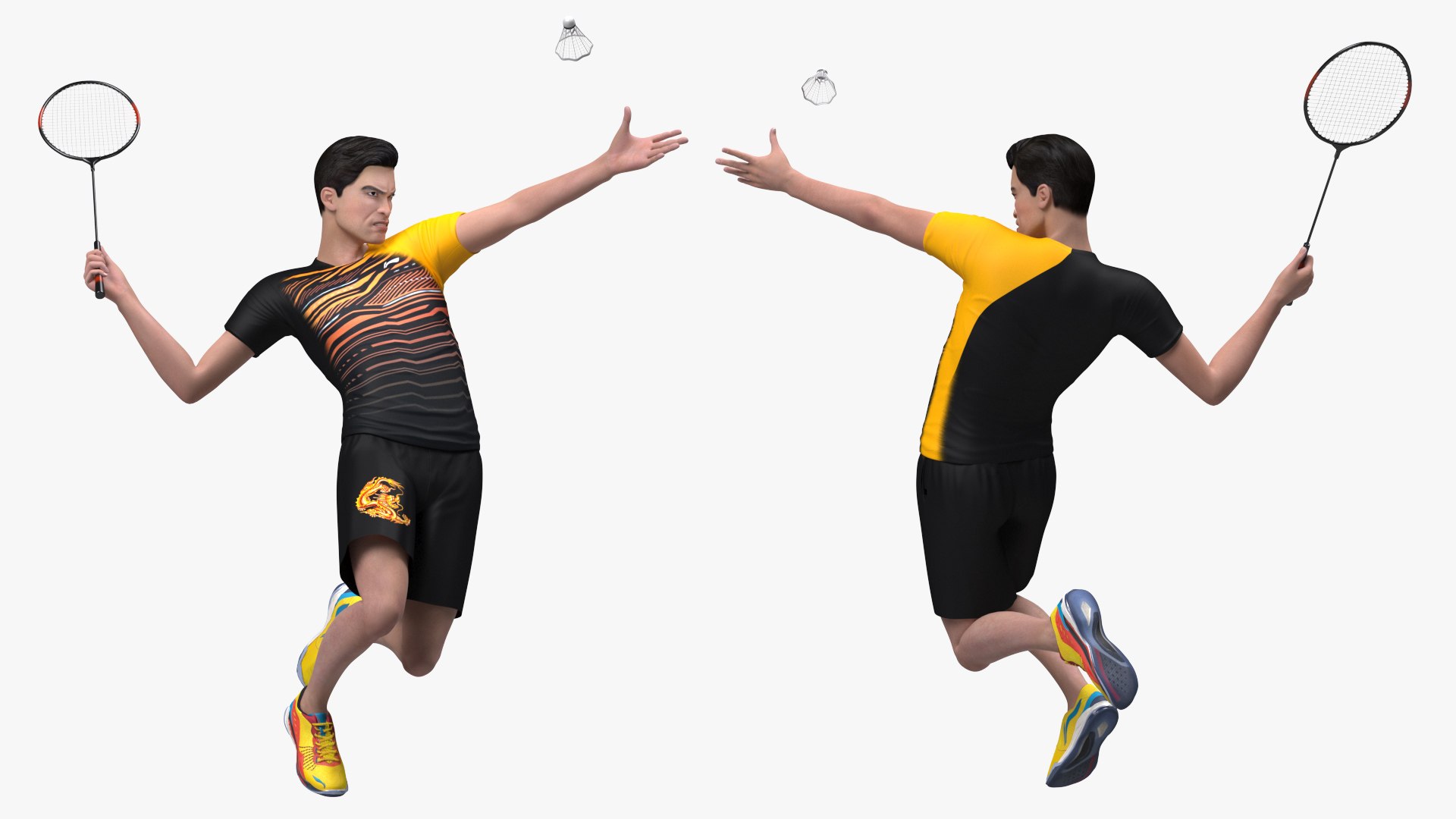 Asian Man With Badminton Racket Rigged Model - TurboSquid 1816855