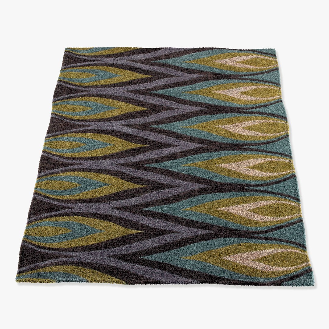 3d model of rizzy home rugs multi-colored