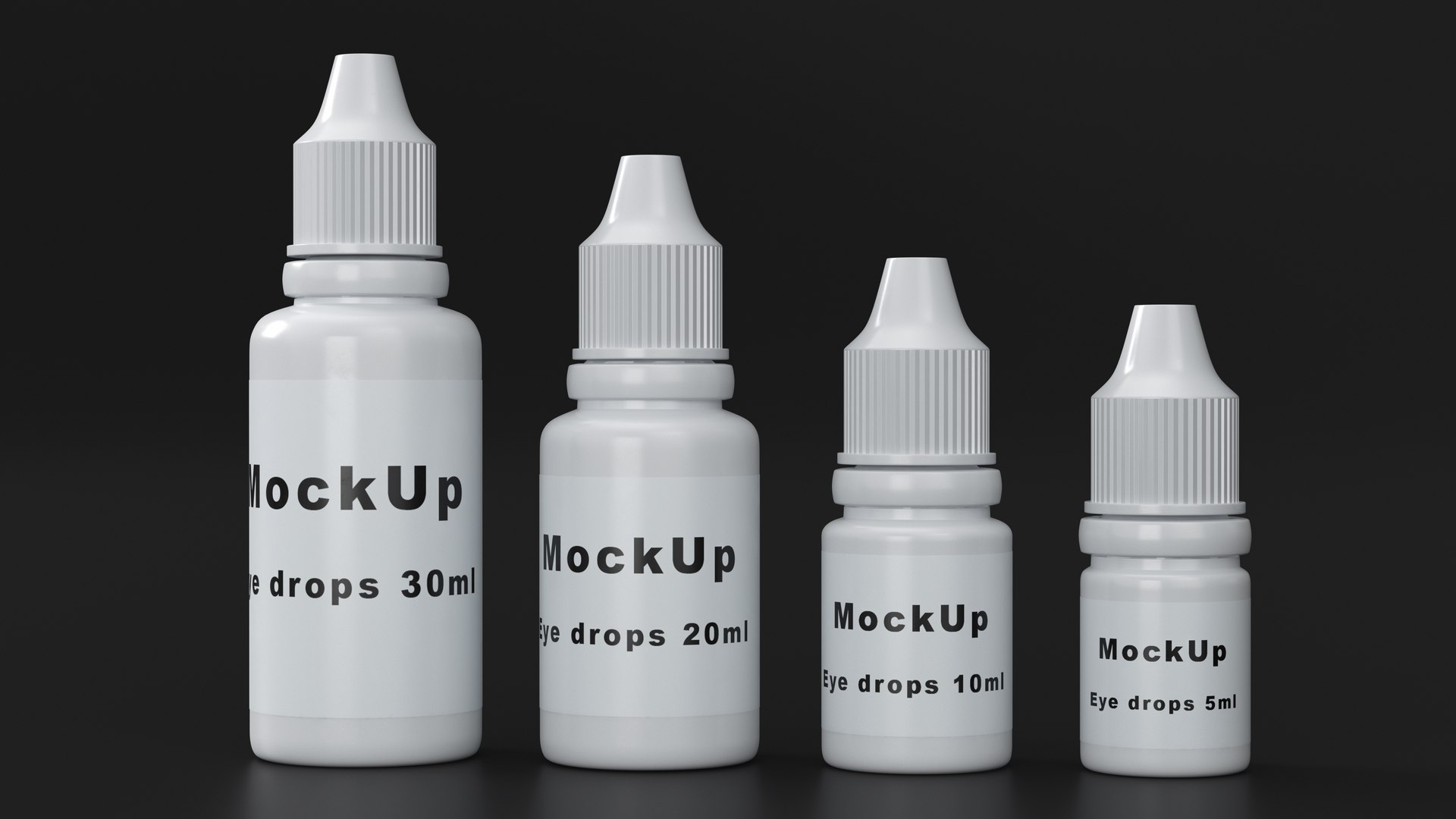 Medical Eye Dropper Bottles Mockup Set 3D - TurboSquid 2151717
