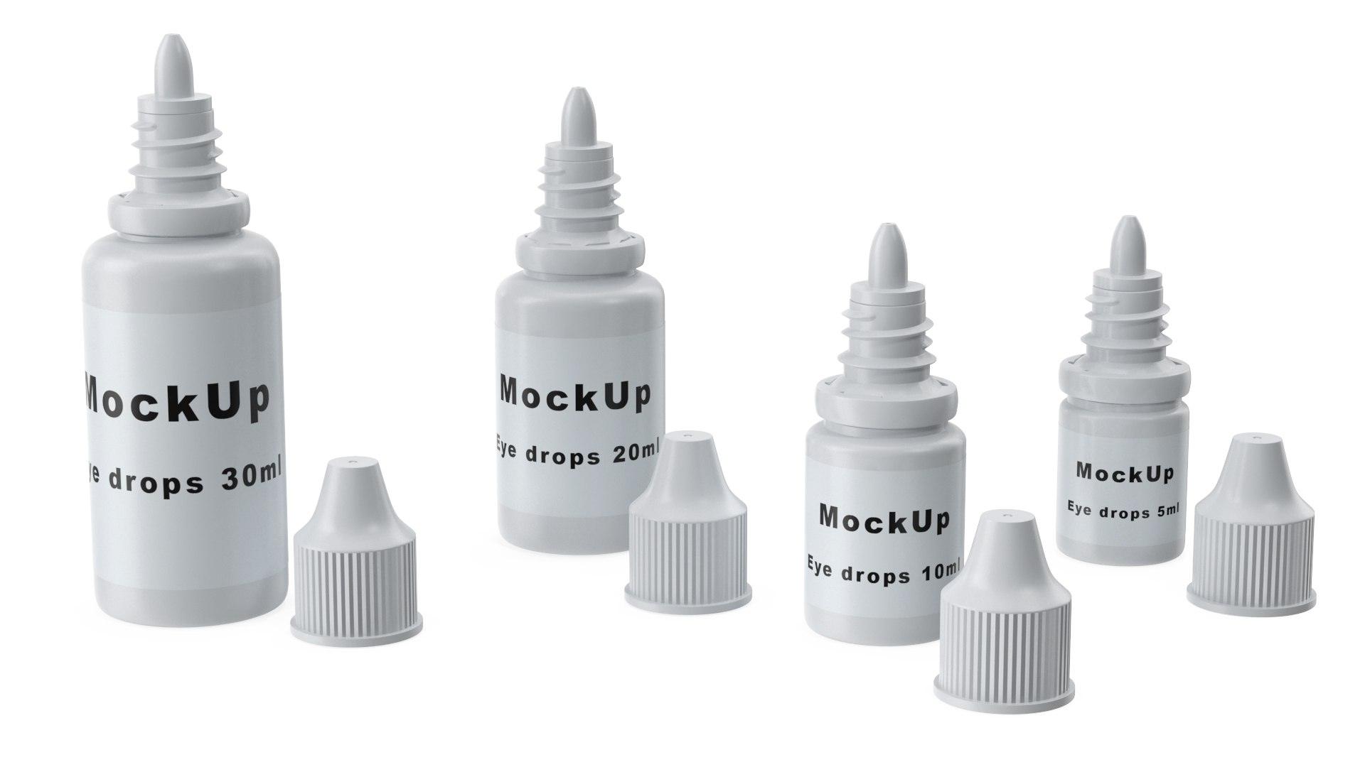 Medical Eye Dropper Bottles Mockup Set 3D - TurboSquid 2151717