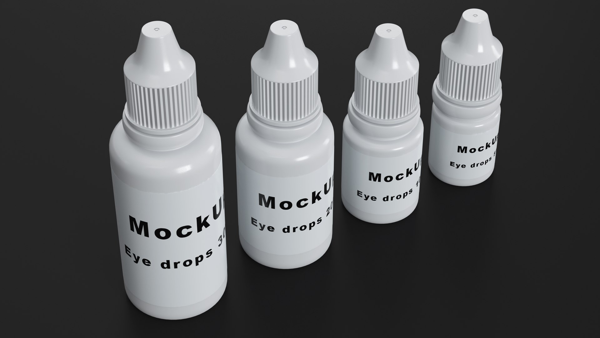 Medical Eye Dropper Bottles Mockup Set 3D - TurboSquid 2151717