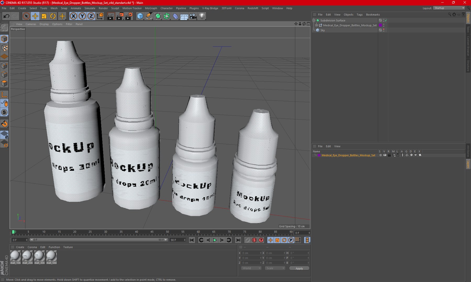 Medical Eye Dropper Bottles Mockup Set 3D - TurboSquid 2151717