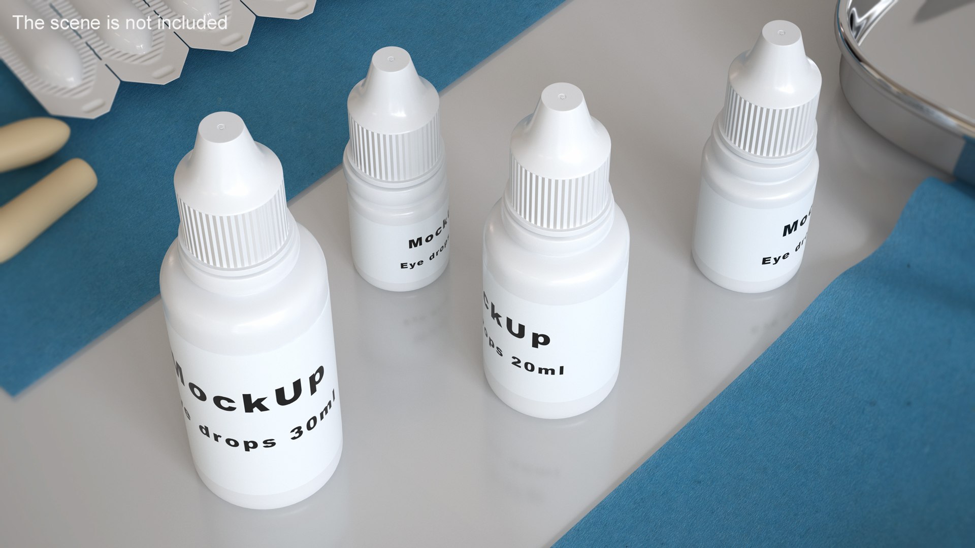 Medical Eye Dropper Bottles Mockup Set 3D - TurboSquid 2151717
