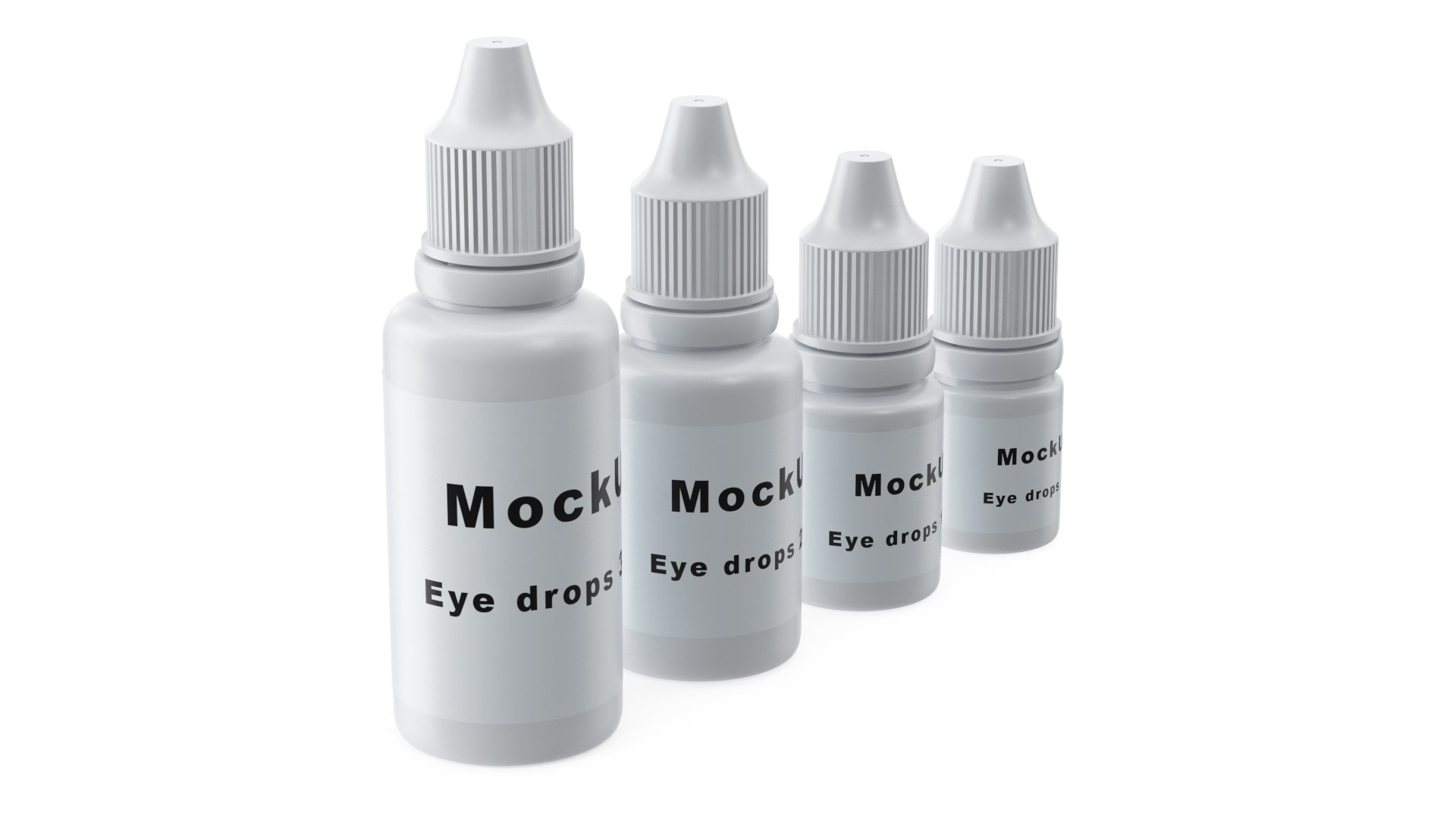 Medical Eye Dropper Bottles Mockup Set 3D - TurboSquid 2151717