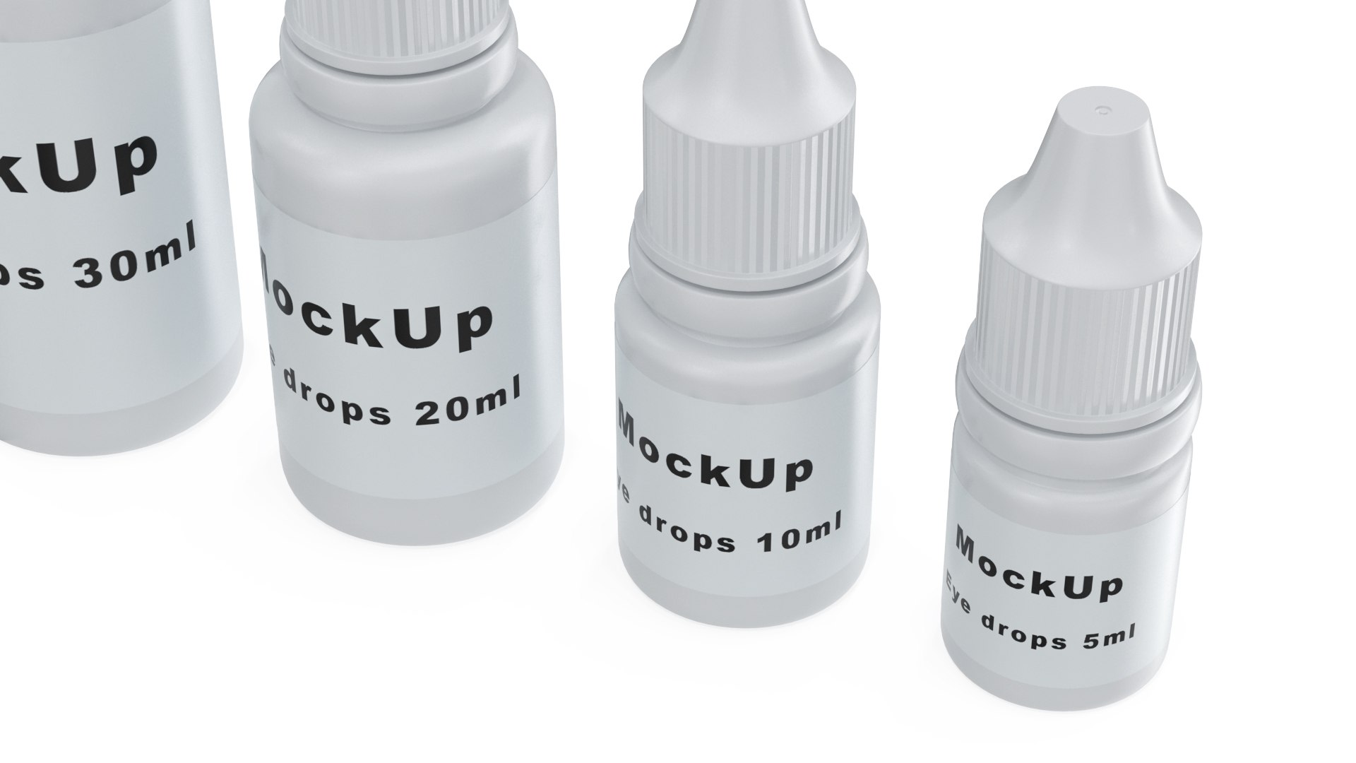 Medical Eye Dropper Bottles Mockup Set 3D - TurboSquid 2151717