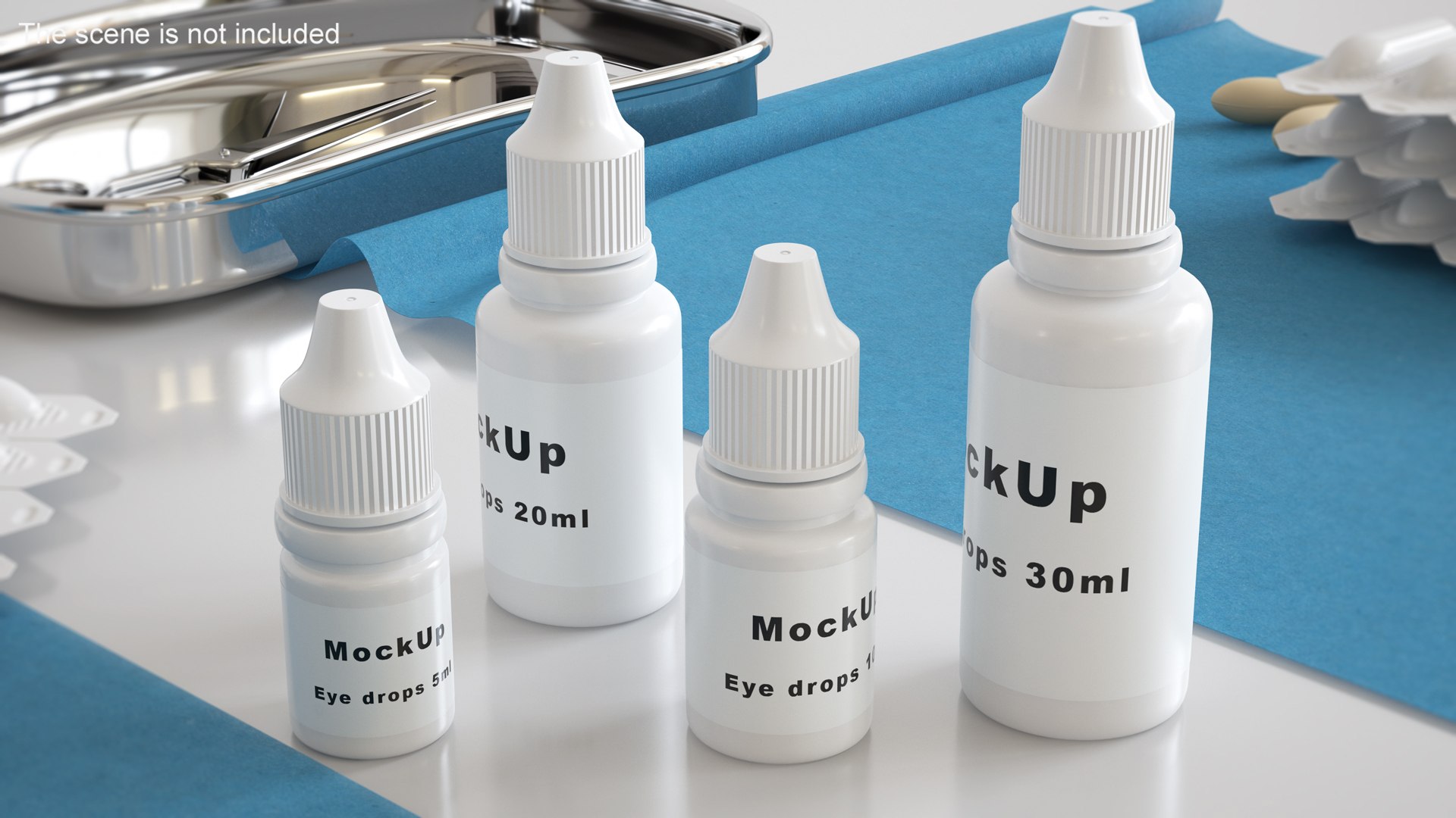 Medical Eye Dropper Bottles Mockup Set 3D - TurboSquid 2151717