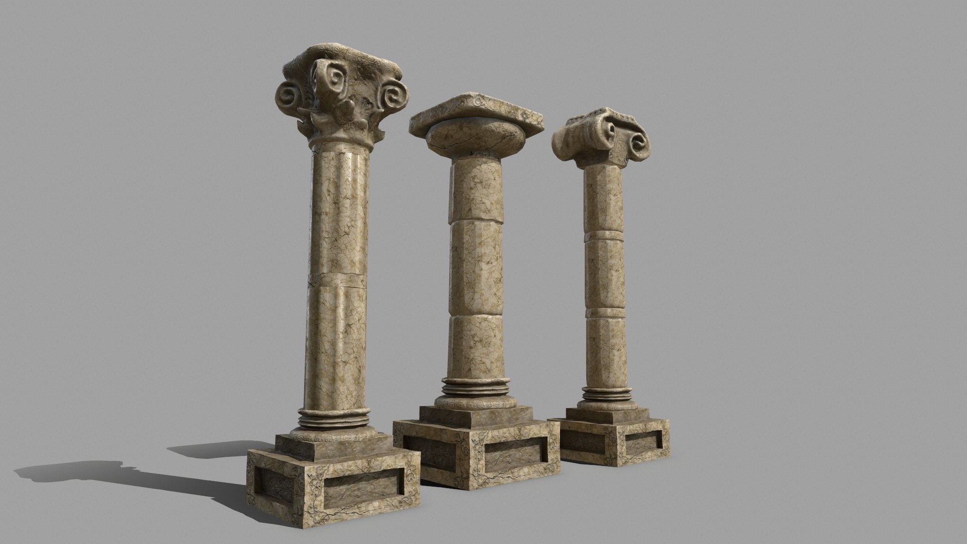 3D Pillar Set Model - TurboSquid 1617174