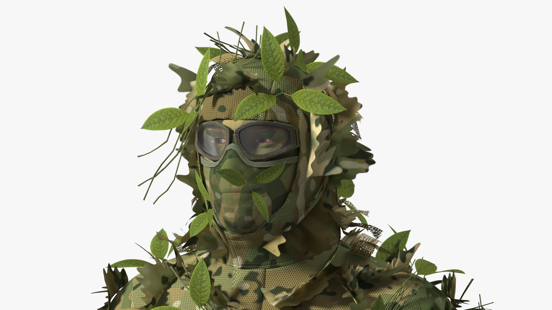 Sniper In Leaf Ghillie Suit Rigged For Modo 3D - TurboSquid 2000821