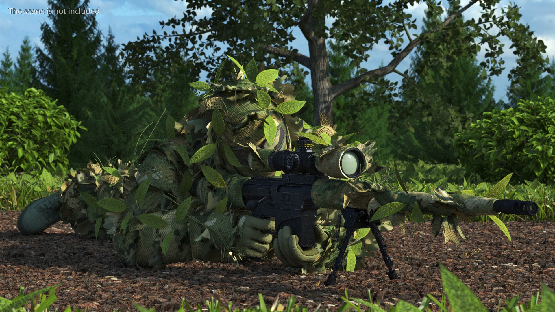 Sniper in Leaf Ghillie Suit Rigged for Modo 3D - TurboSquid 2000821