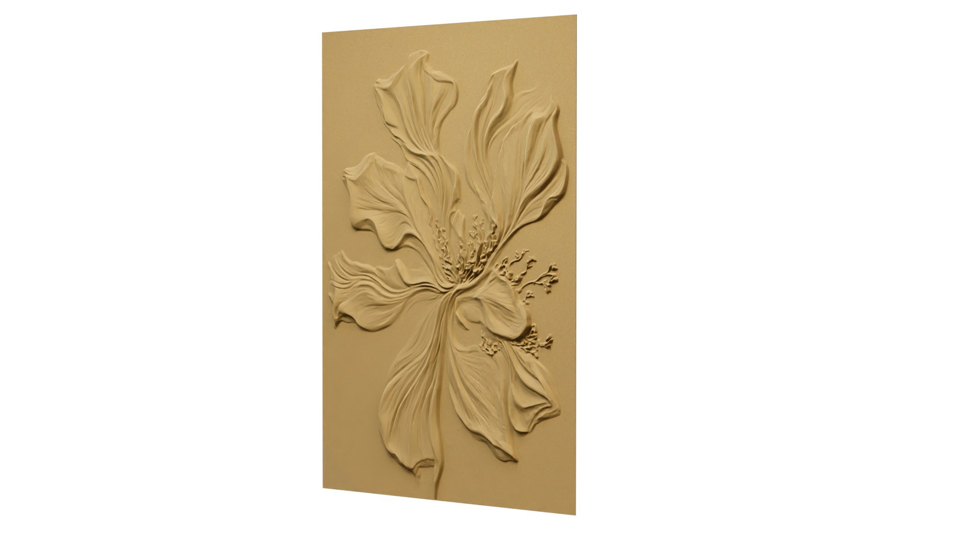 Modern Floral Relief Panel Wall Decor Set STL Mural CNC 350 3D Model ...