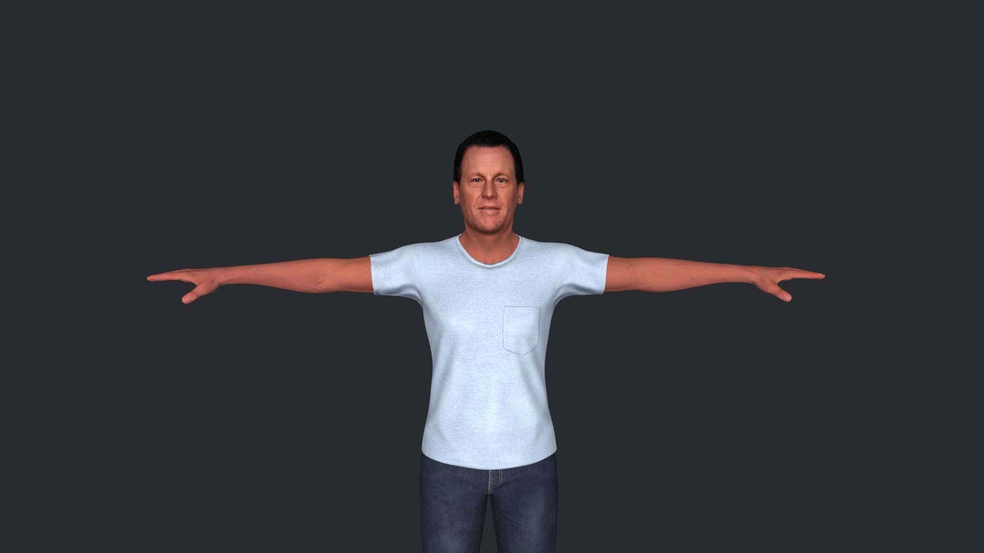 Lance Armstrong Hyper Realistic Full Body Fully Rigged Character model ...