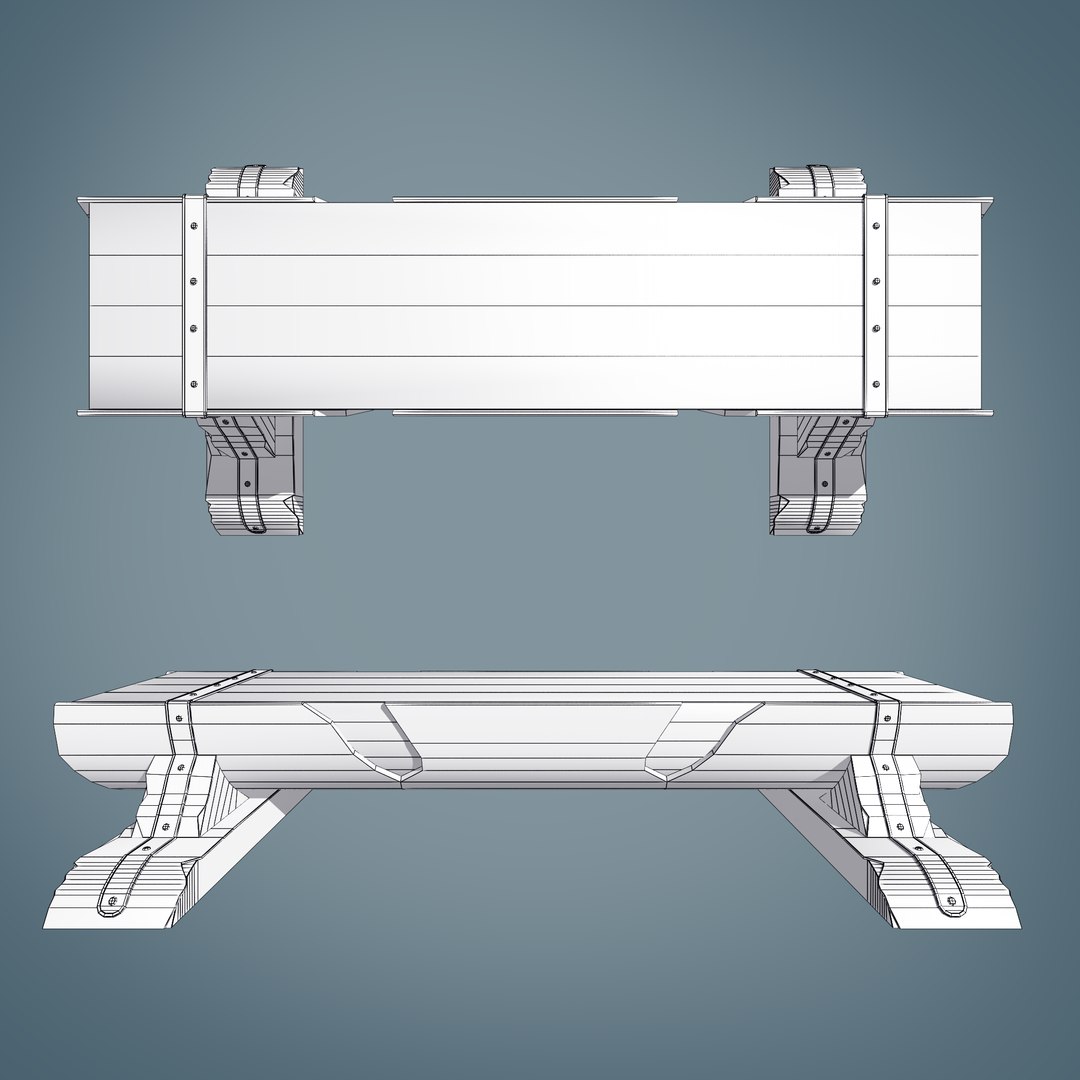 3D Pbr Wooden Log Bench Model - TurboSquid 1350078