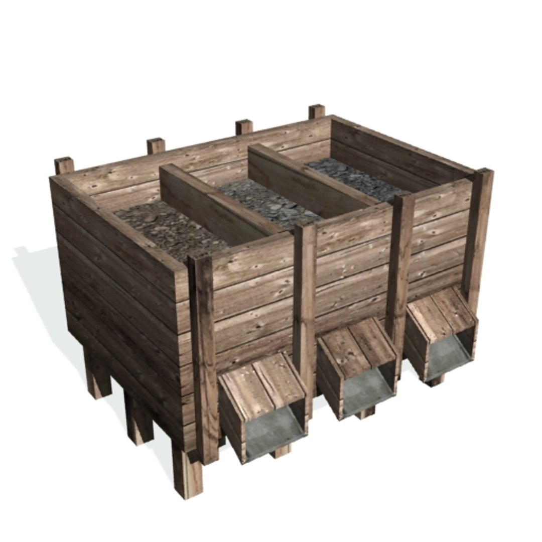 historical ore bin 3d model