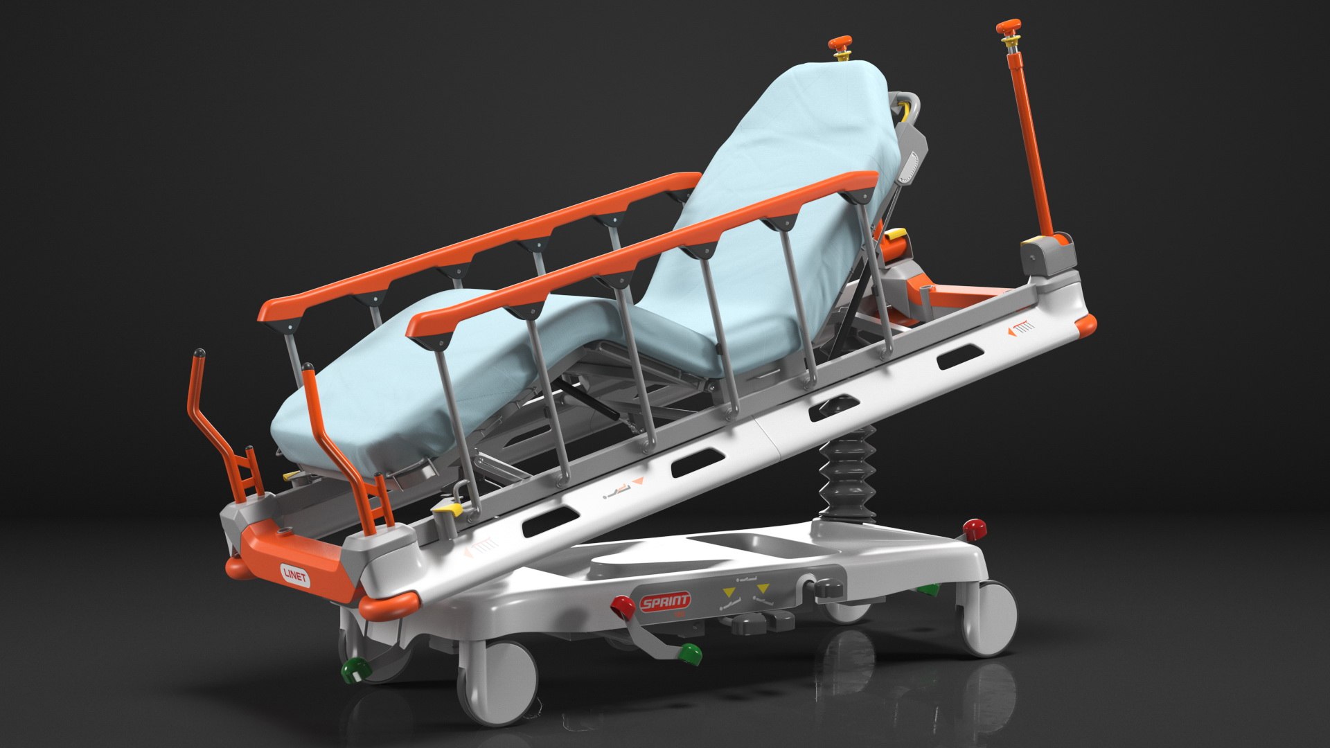 Emergency Stretcher Trolley Linet Sprint 100 3D Model - TurboSquid 1771351