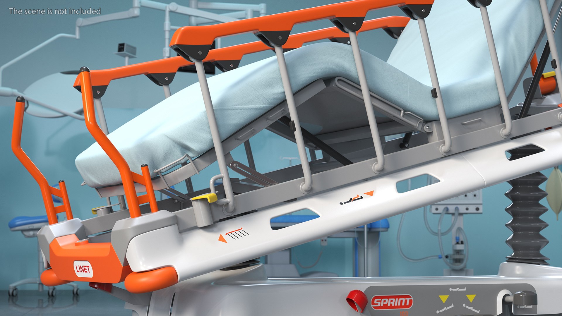 Emergency Stretcher Trolley Linet Sprint 100 3D Model - TurboSquid 1771351
