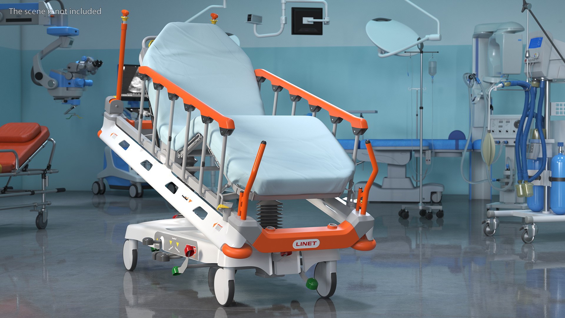 Emergency Stretcher Trolley Linet Sprint 100 3D Model - TurboSquid 1771351