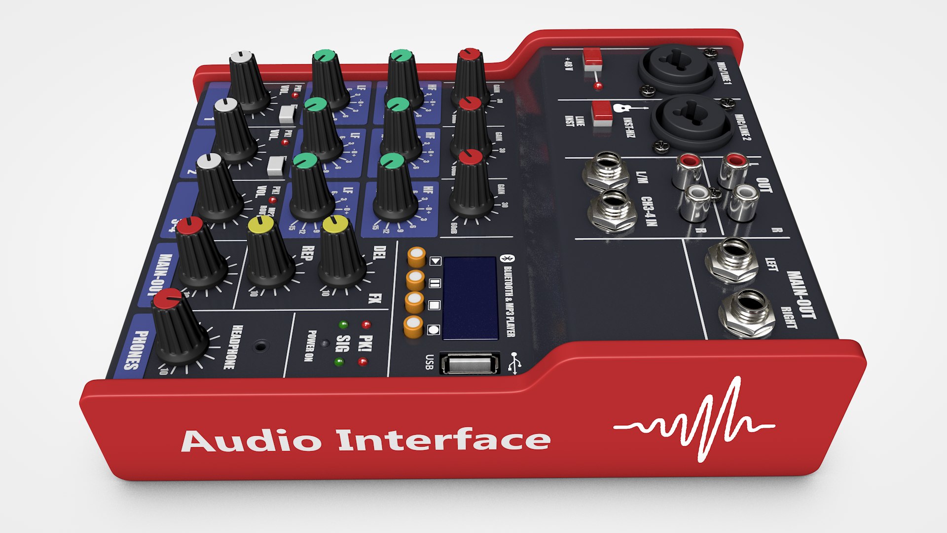 3D Audio Interface Mixer - TurboSquid 2144782