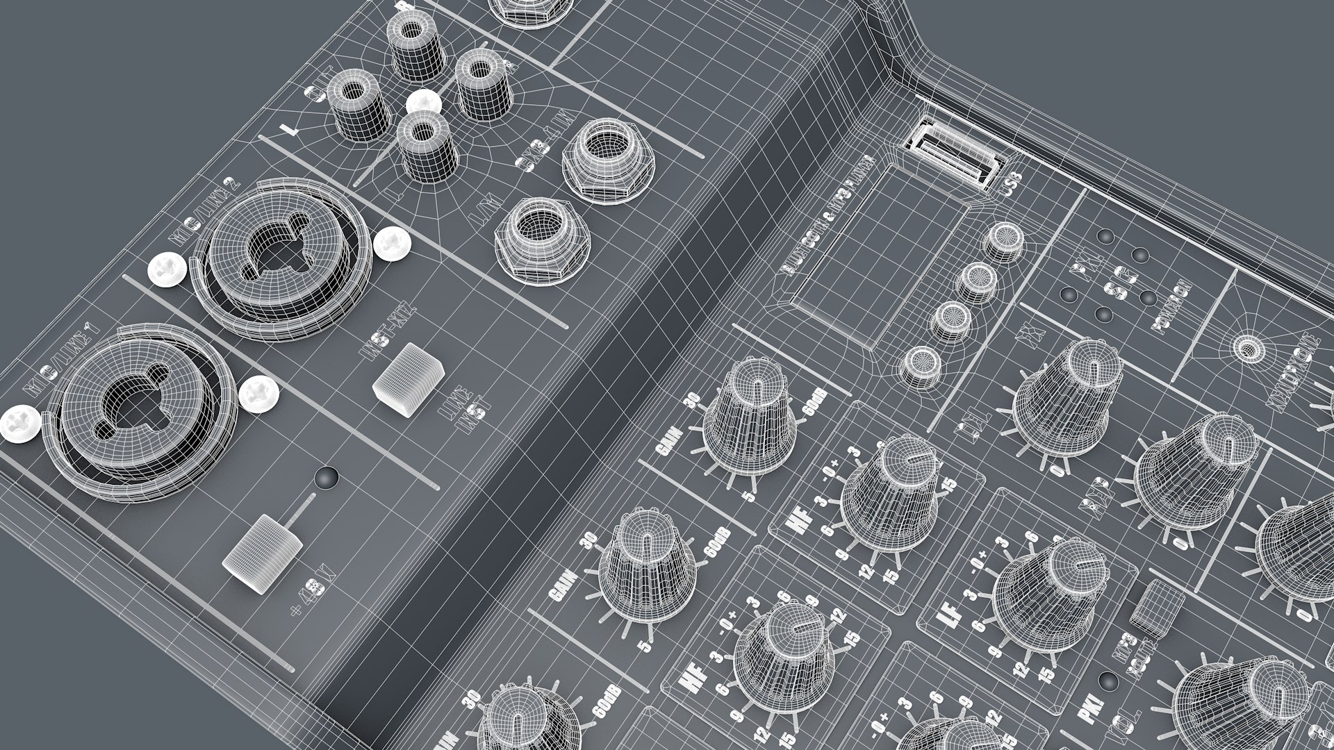 3D Audio Interface Mixer - TurboSquid 2144782