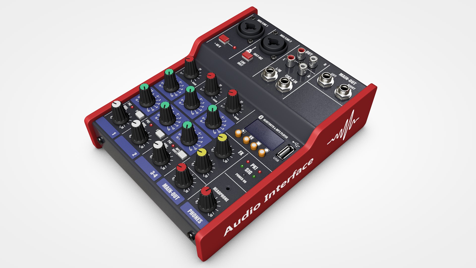 3D Audio Interface Mixer - TurboSquid 2144782