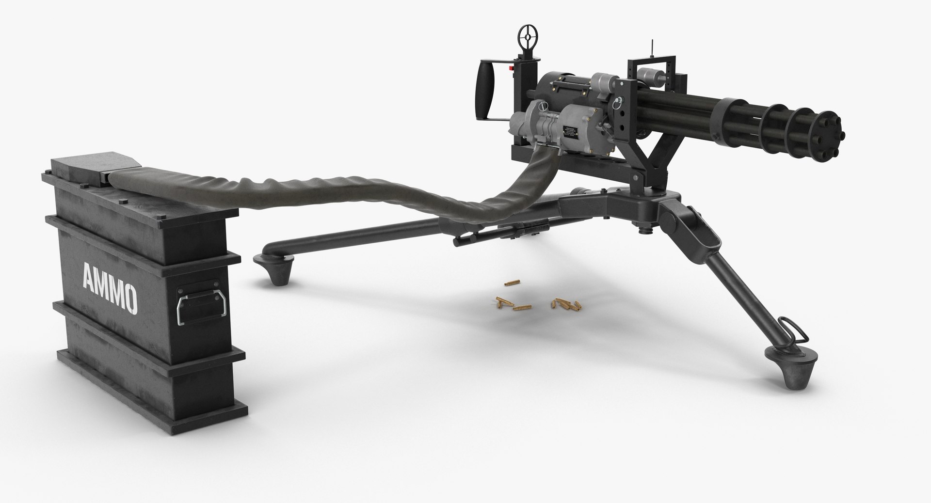 3D Model M134 Minigun Tripod Mounted - TurboSquid 1256798