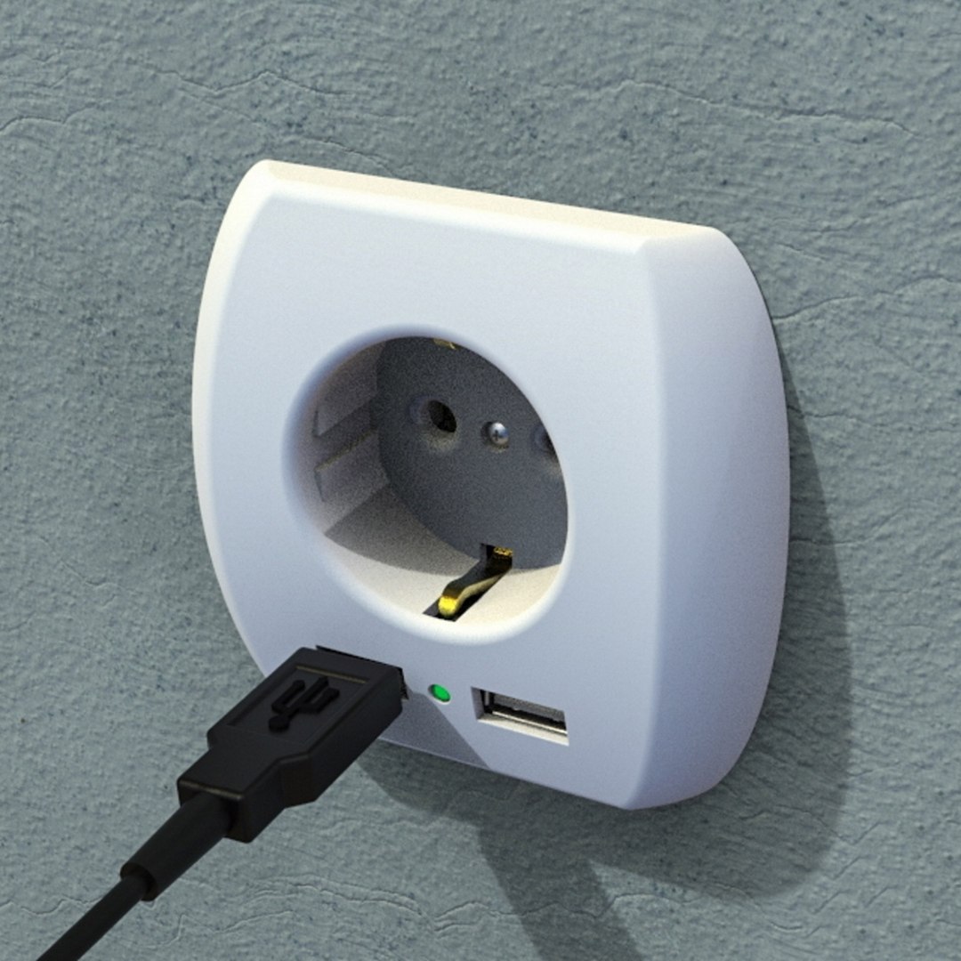USB Wall Plug 3D - TurboSquid 2115098