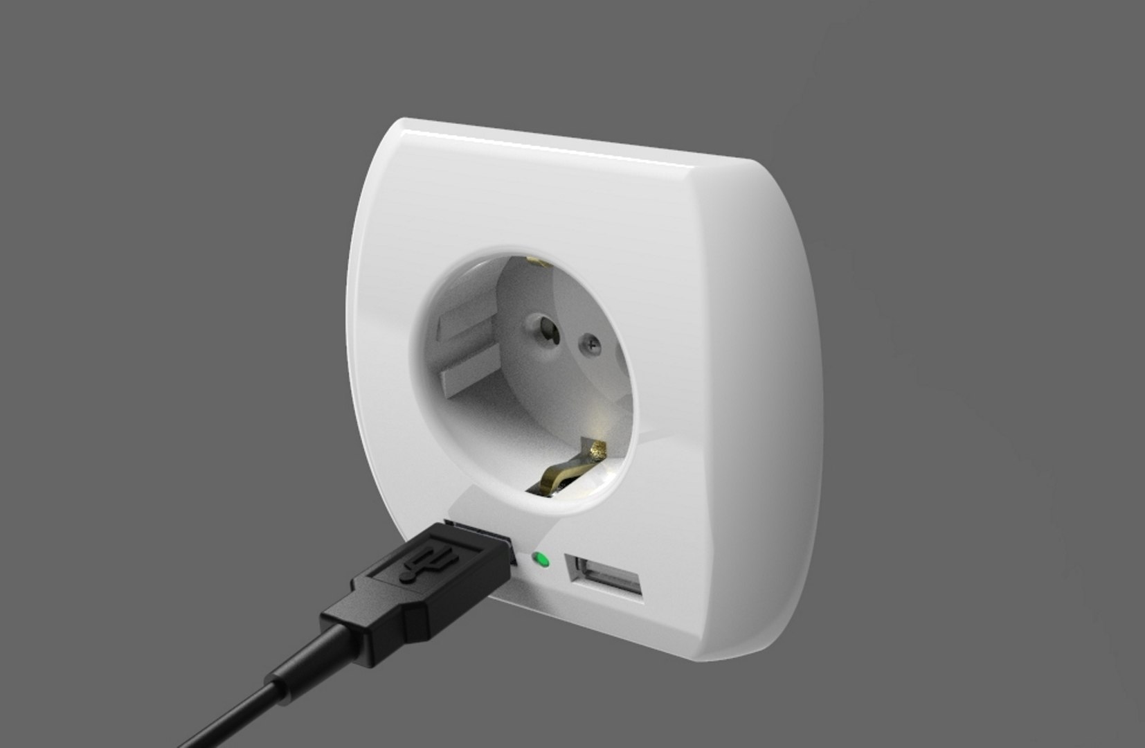 USB Wall Plug 3D - TurboSquid 2115098