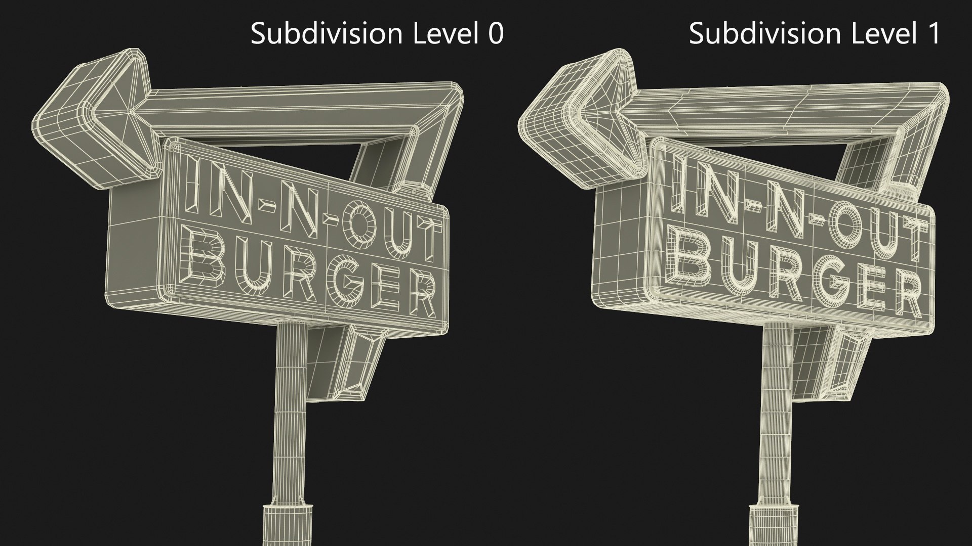 In N Out Burger Pole Sign 3D Model - TurboSquid 2279851