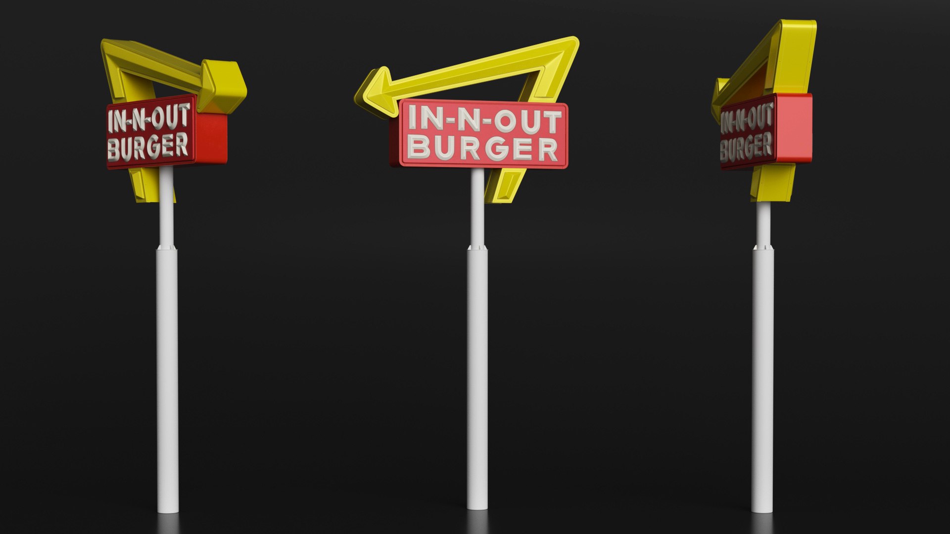 In N Out Burger Pole Sign 3D Model - TurboSquid 2279851