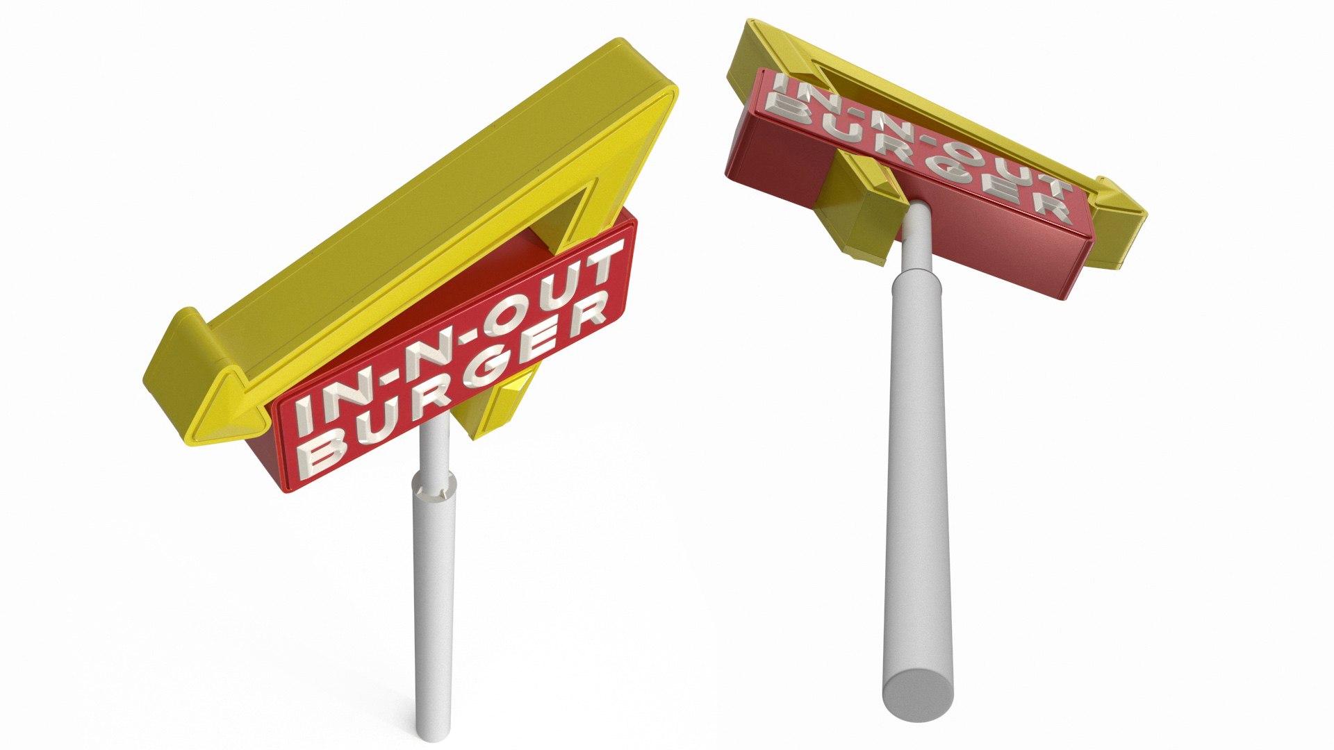In N Out Burger Pole Sign 3D Model - TurboSquid 2279851