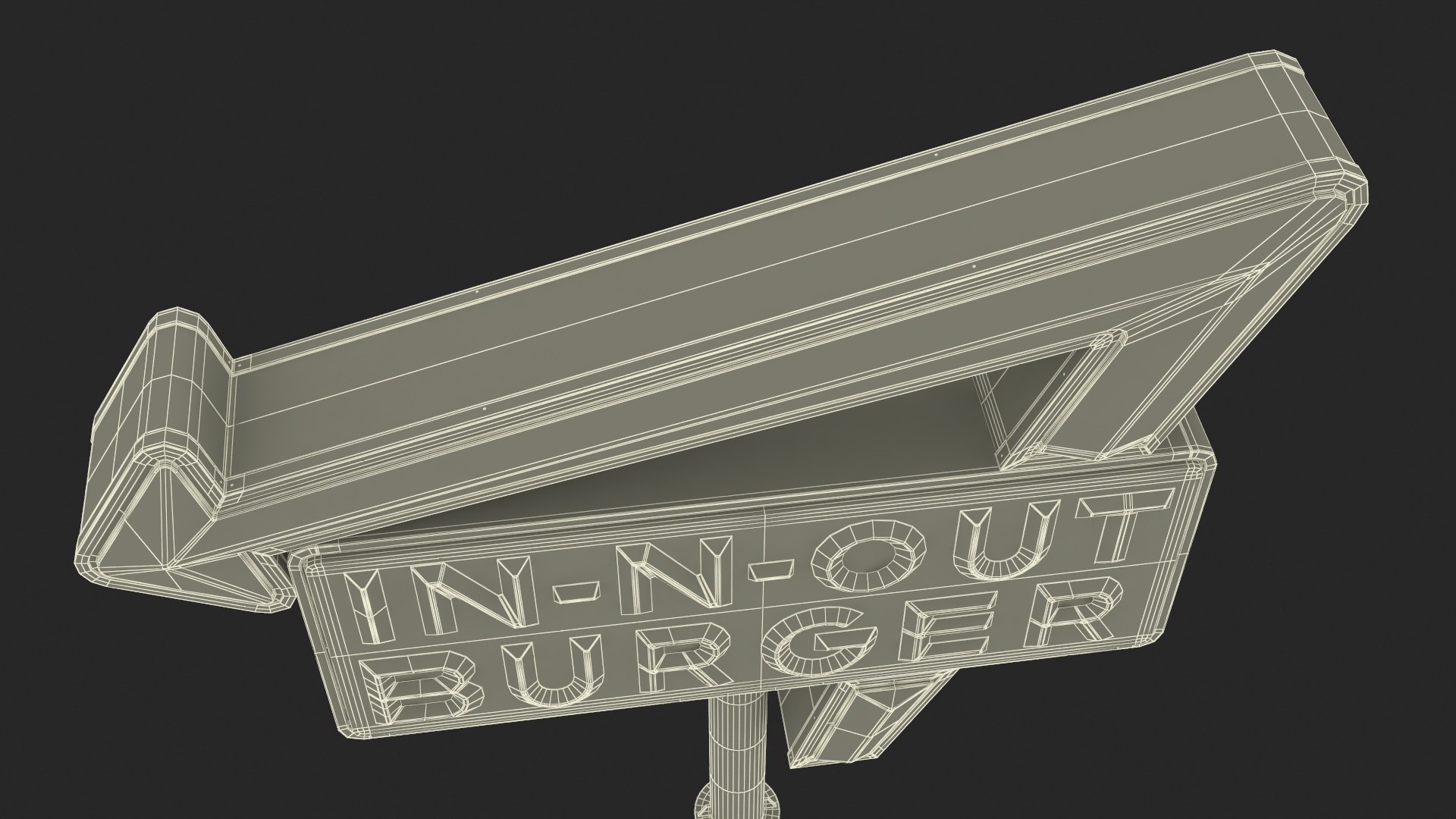 In N Out Burger Pole Sign 3D Model - TurboSquid 2279851