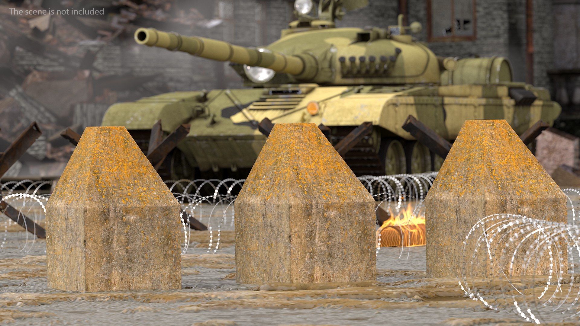 3D Model Dragon Teeth Tank Obstacle - TurboSquid 1606788