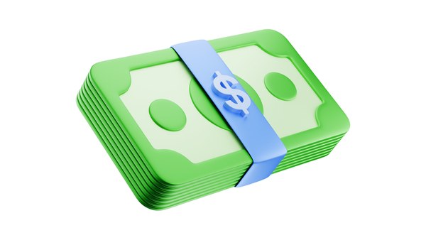 modèle 3D de Icône plate de pile de billets de banque de dollars ...