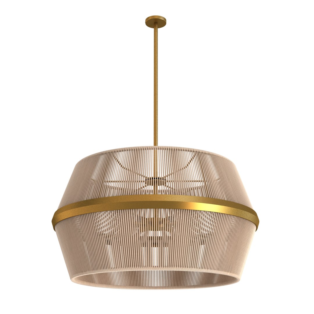 Classic Home Wendy 6-Light Iron And Rattan Chandelier Model ...