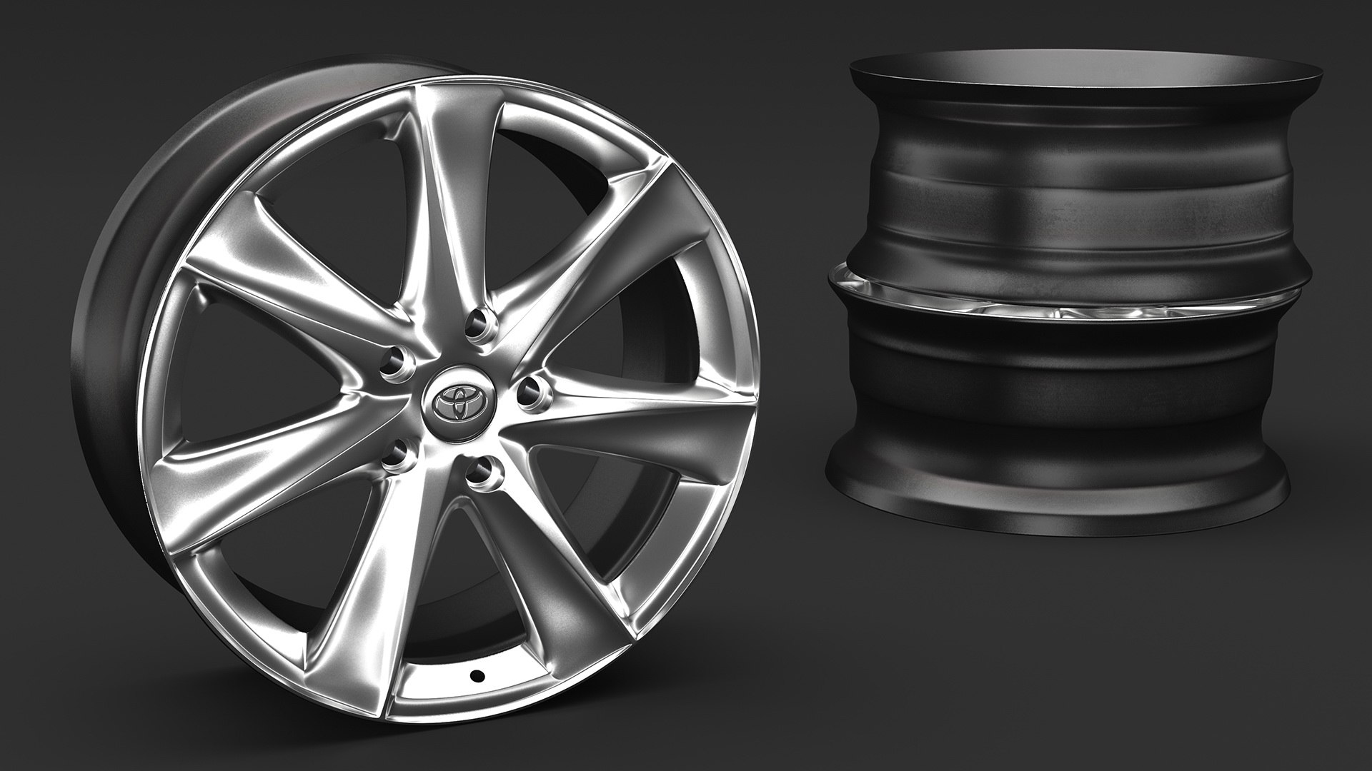 3D Toyota Silver Car Wheel Rim - TurboSquid 2060253