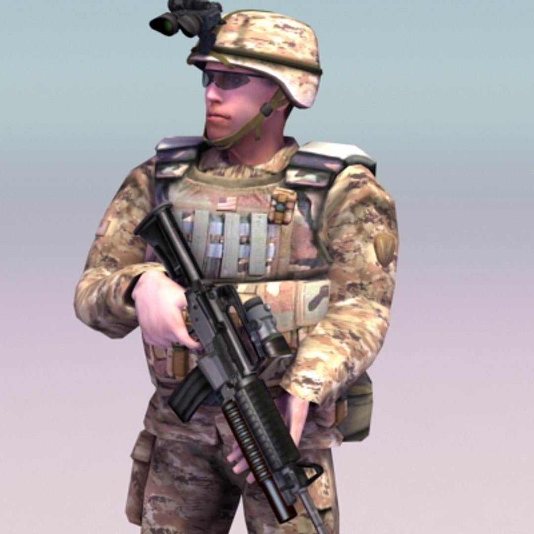 3d rigged usmc model