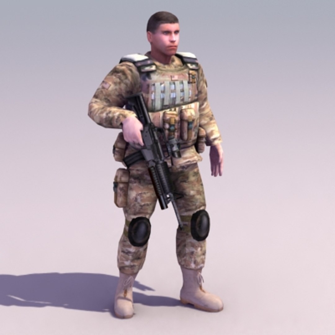 3d rigged usmc model