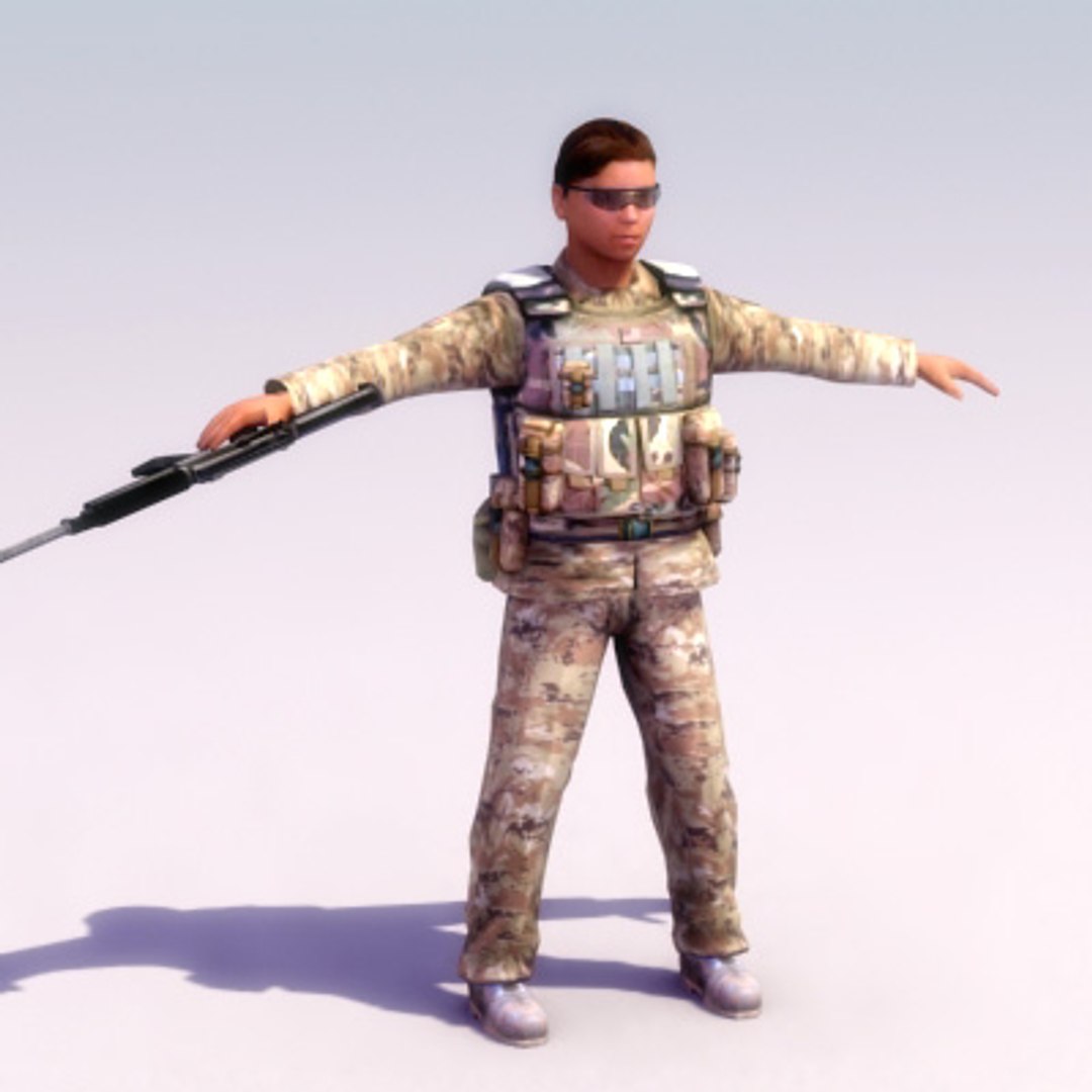 3d rigged usmc model