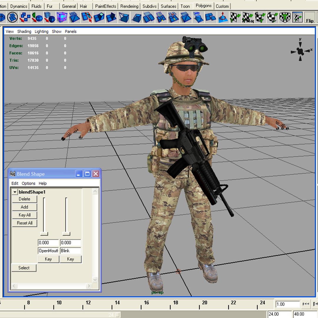 3d rigged usmc model