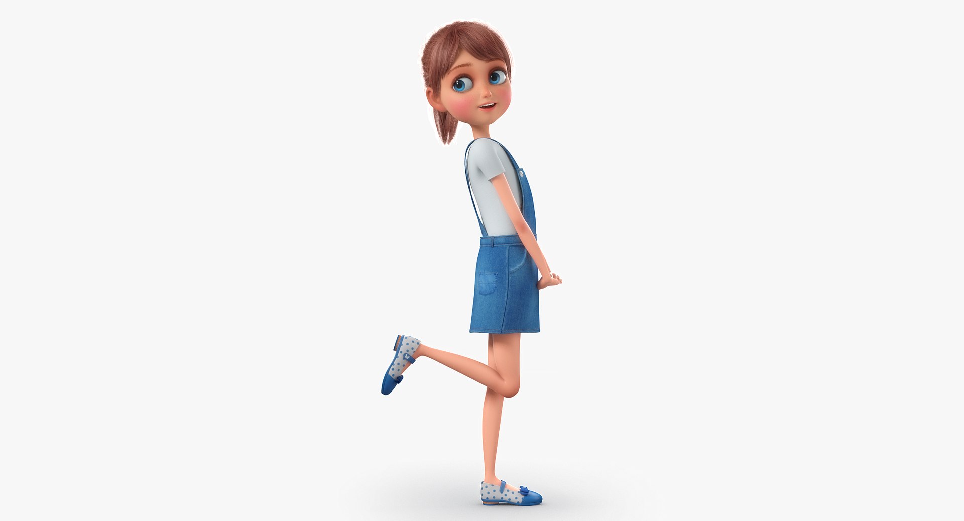 3D cartoon girl rigged - TurboSquid 1213936