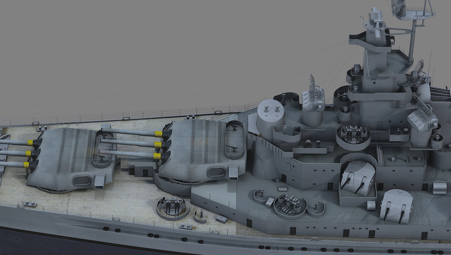 uss bb-57 south dakota 3d model