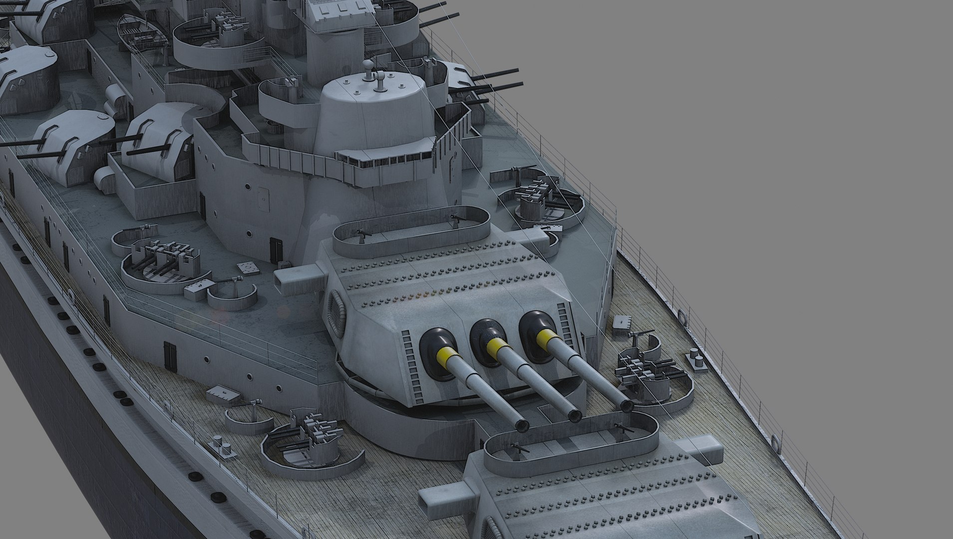 uss bb-57 south dakota 3d model