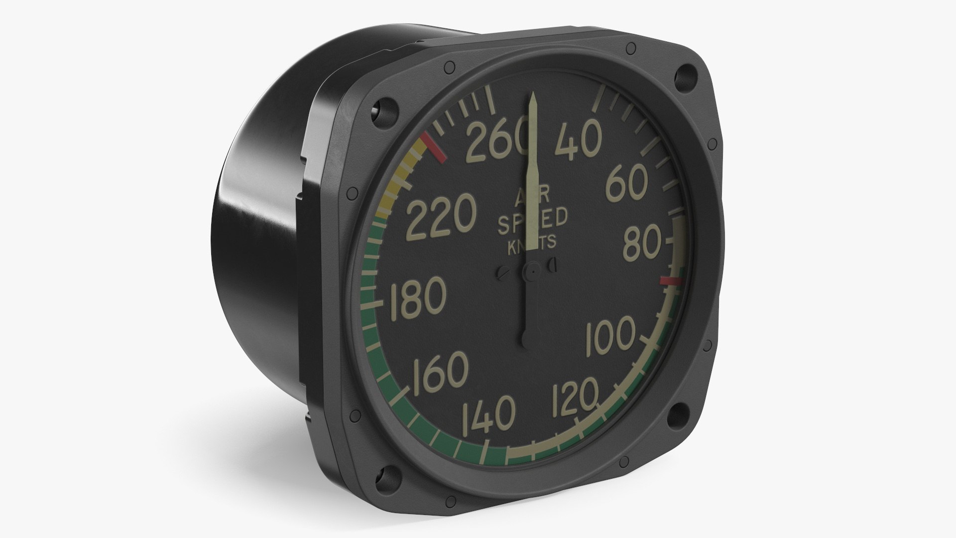 General Aviation Airspeed Unit With Calibrated Arcs Gray 3D Model - TurboSquid 2471052
