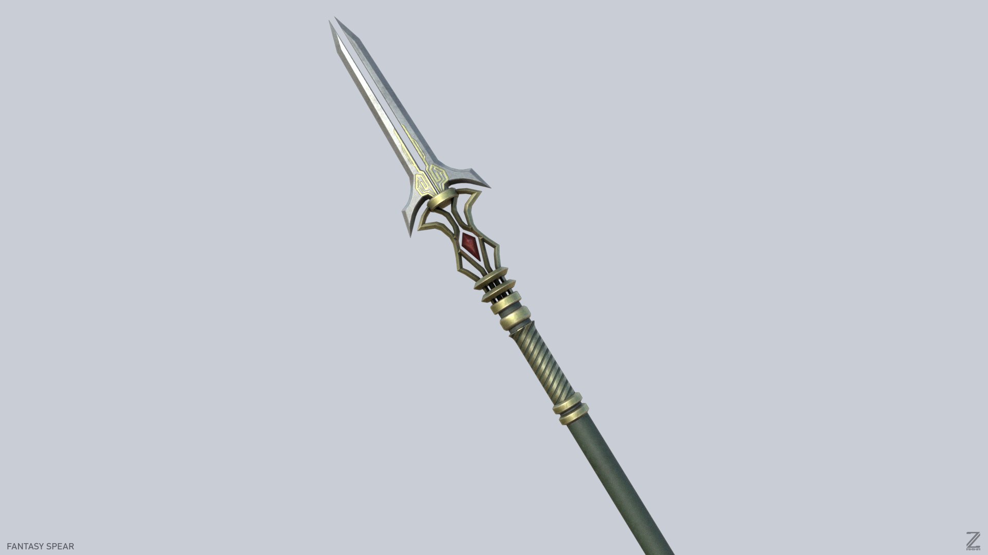 3D Fantasy Spear Model - TurboSquid 2241216
