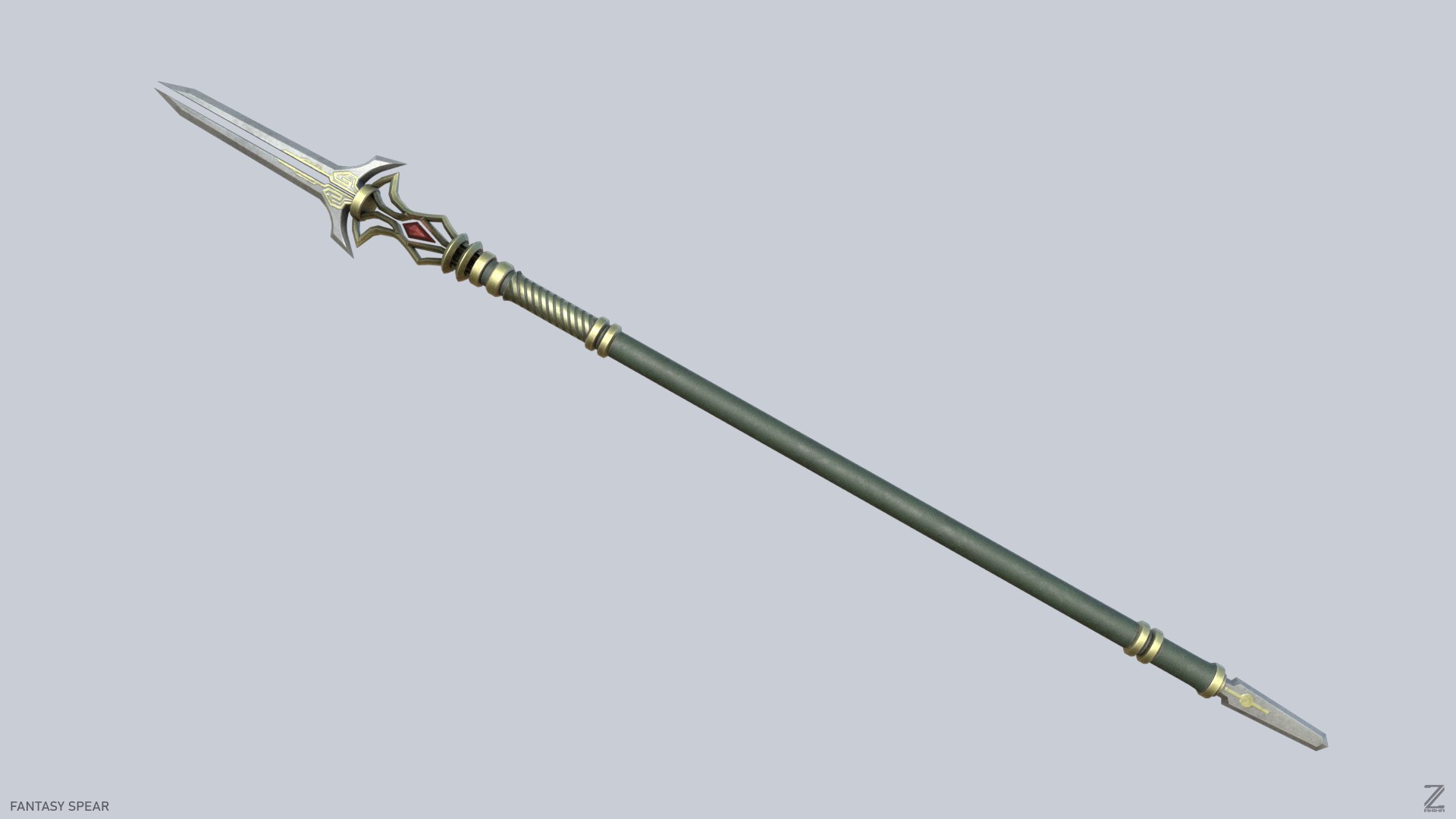 3D Fantasy Spear Model - TurboSquid 2241216