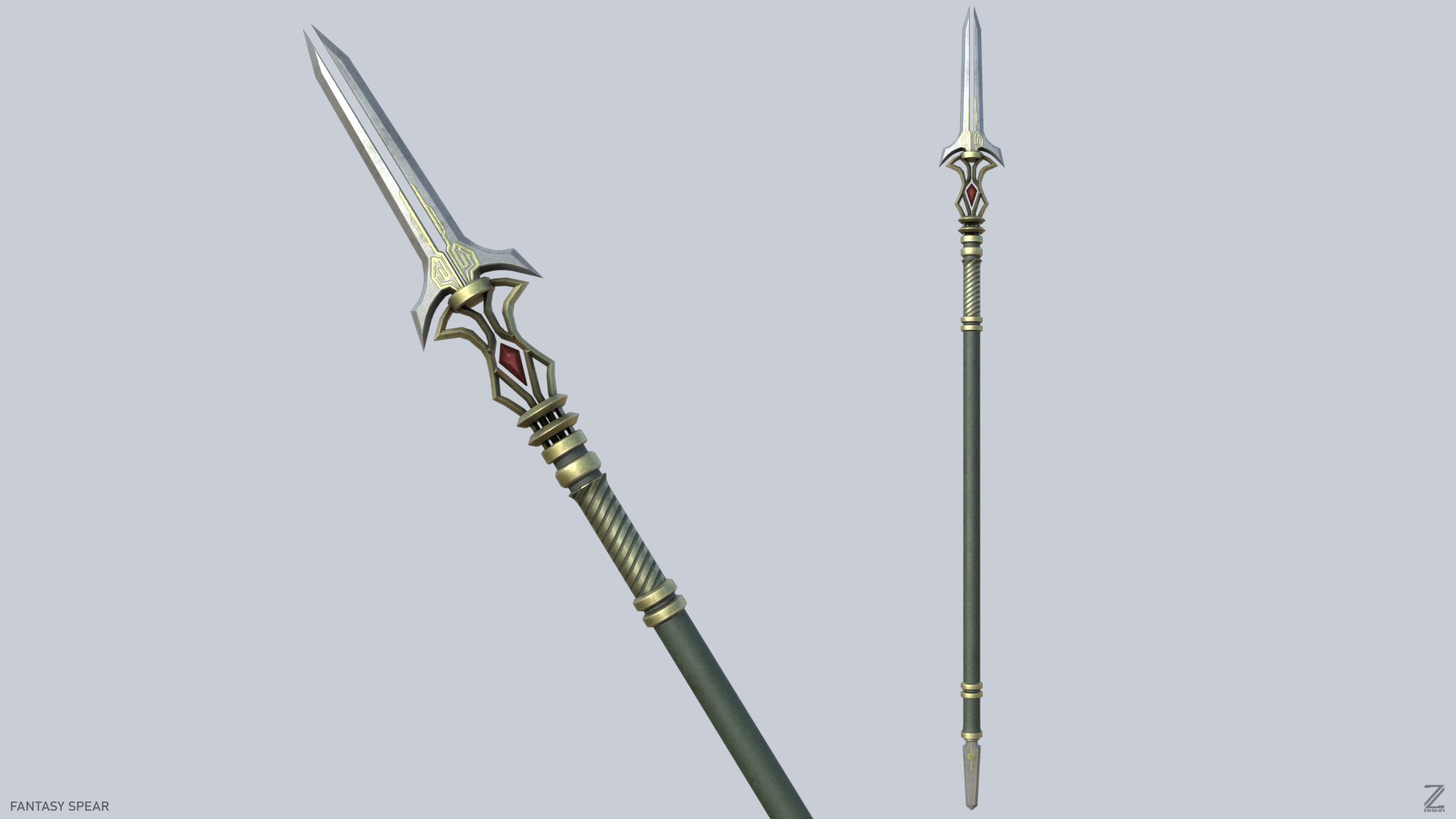 3D Fantasy Spear Model - TurboSquid 2241216