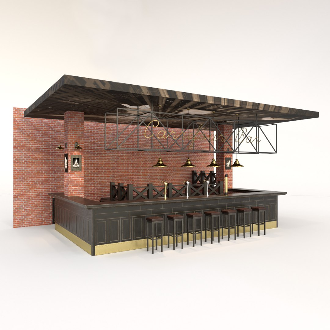 3d model bar scene