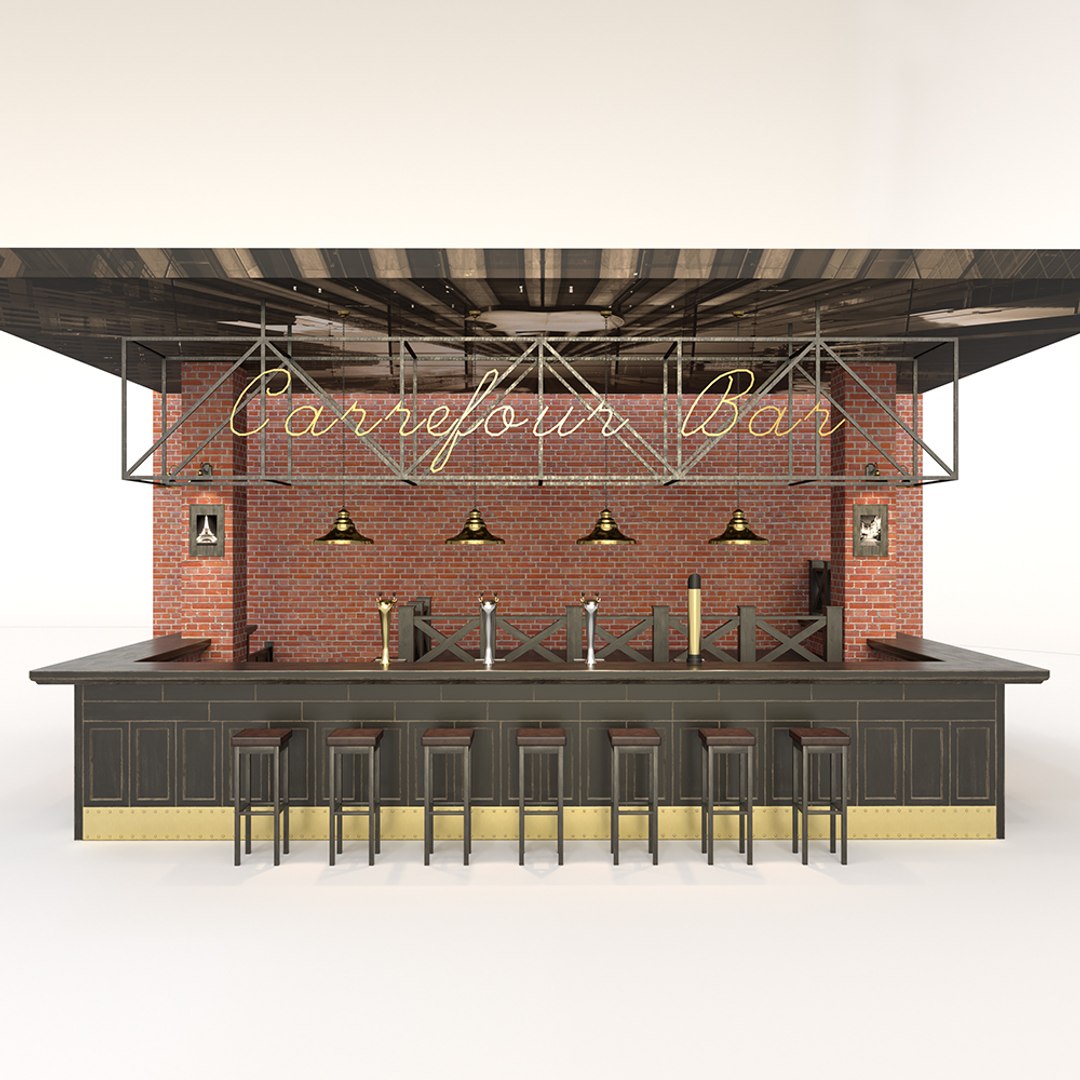 3d model bar scene