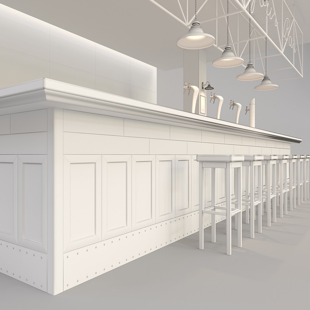 3d model bar scene