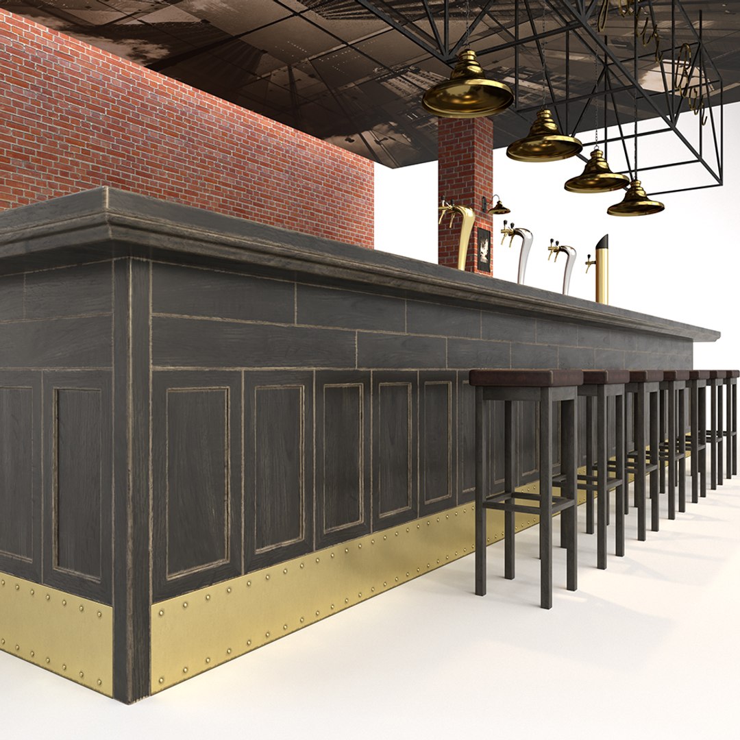 3d model bar scene
